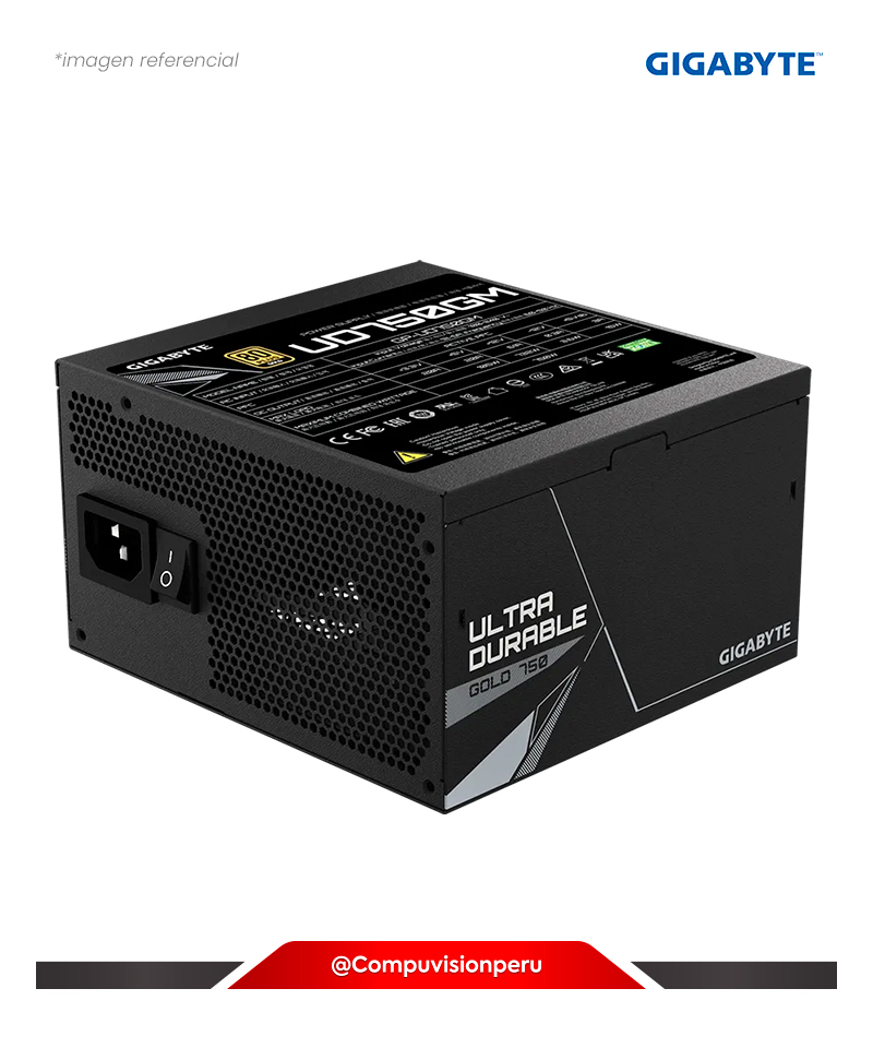 FUENTE 750W GIGABYTE GP-UD750GM 80 PLUS GOLD FULL MODULAR, FUENTE